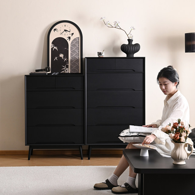 Eddie Kaluka solid wood five bucket cabinet simple modern bedroom ...