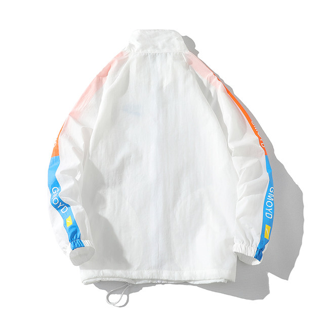 Hatless sun protection clothing men's summer thin stand-up collar ice ...