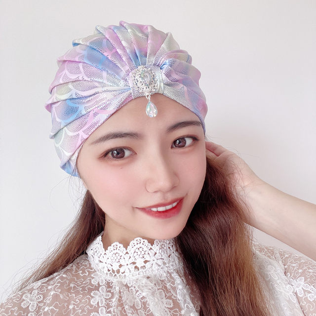 Swimming cap women's long release materials comfortable and not slim ...