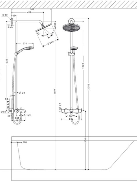 Hansgrohe 27215000 26777007 Constant temperature shower square air ...