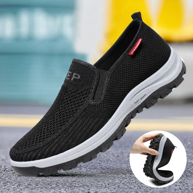 Men's Shoes New autumn mesh shoes Low top one foot pedal casual ...