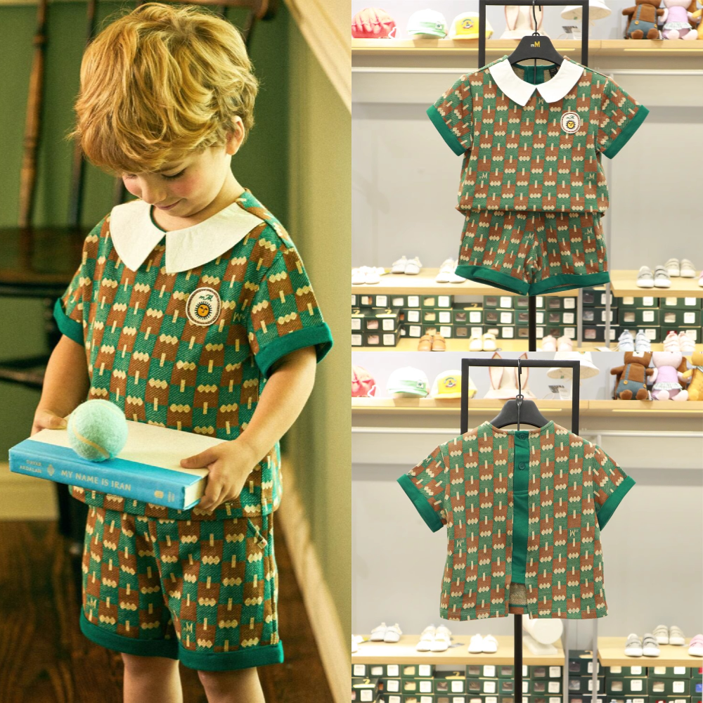 Now Xiaoyun Duo Moimoln male and female pure cotton set Korean purchasing 24 summer green ...