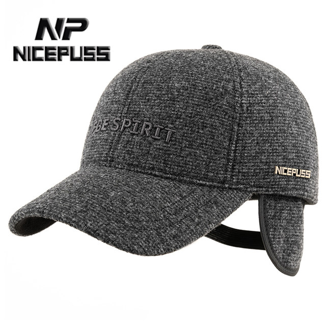 Men's baseball cap with velvet, middle-aged and elderly peaked cap, men ...