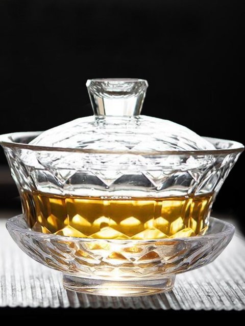 Natural crystal glass cover bowl machine cutting old master pure ...