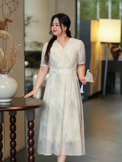 Mrs. Dae's large size women's new Chinese dress summer 2025 new fat mm ...