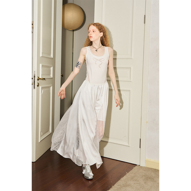 DIDDIMODA goddess vacation lace bow embroidered A-line dress design ...