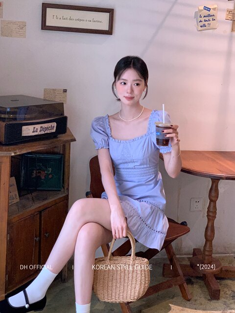 DH OFFICIAL Big Flower Summer Encounter Lace Embroidered Dress