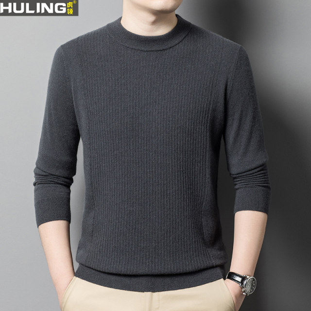 Round neck 100% cashmere sweater for men autumn and winter trendy ...