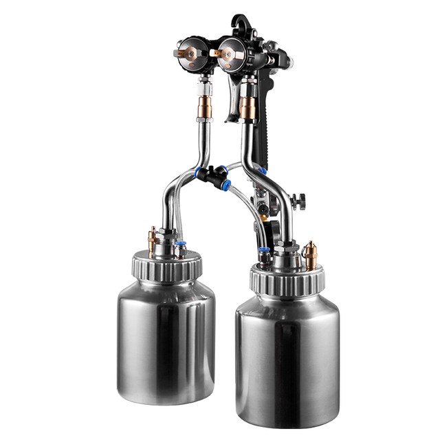 Double-head two-component spray gun AB agent color plating spray gun ...