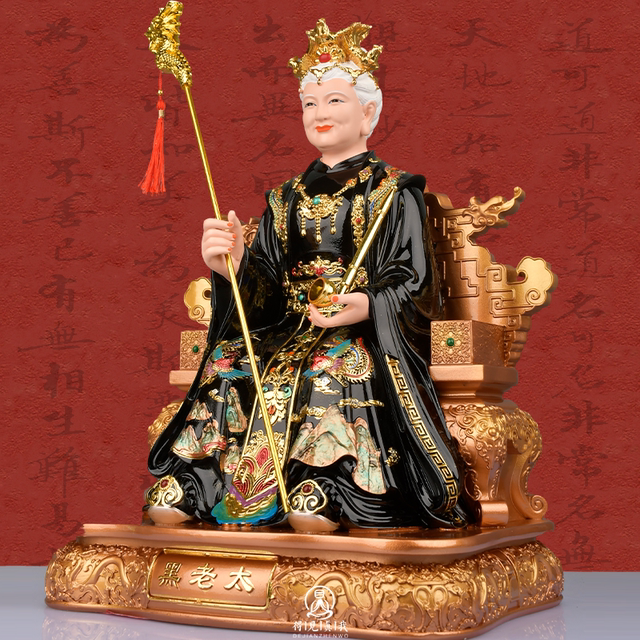 Black old lady statue for home worship resin black mother statue of ...