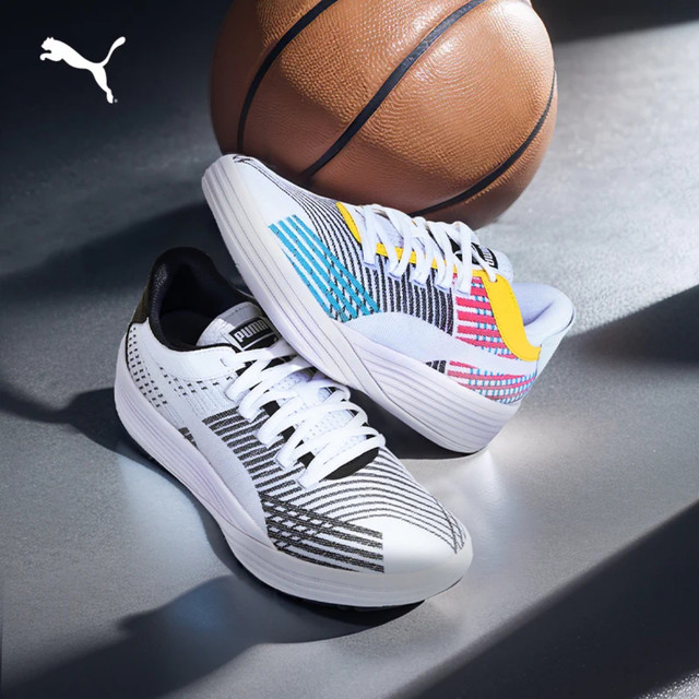 PUMA/Puma Clyde All Pro Team Nitro cushioning basketball shoes white ...