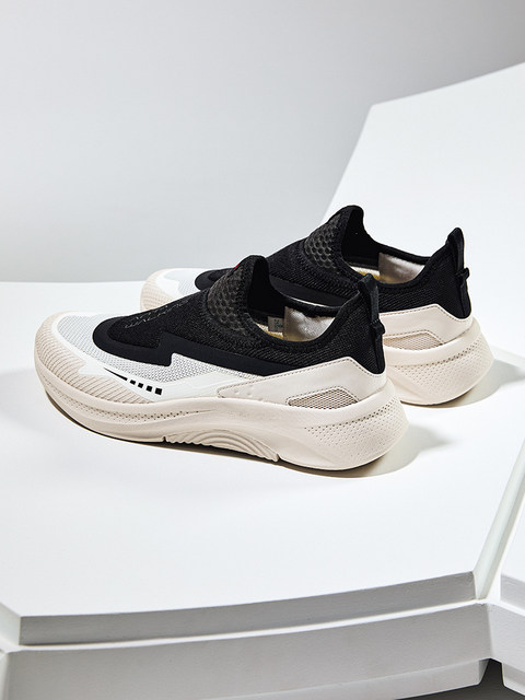 Anta men's casual shoes with one foot, black versatile men's shoes ...