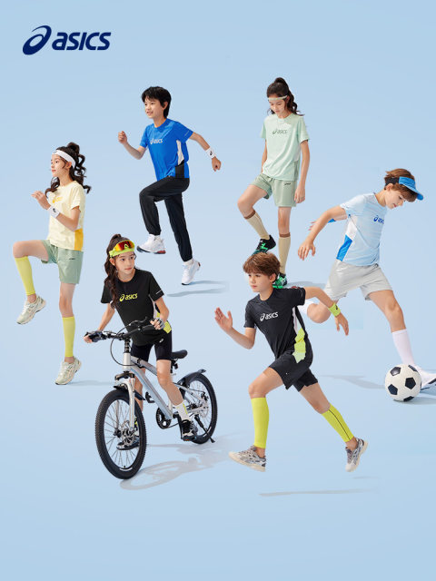ASICS/ASIS Children's Clothing 25-Year Summer New Style for Men and Girls Sports Hygroscopic ...