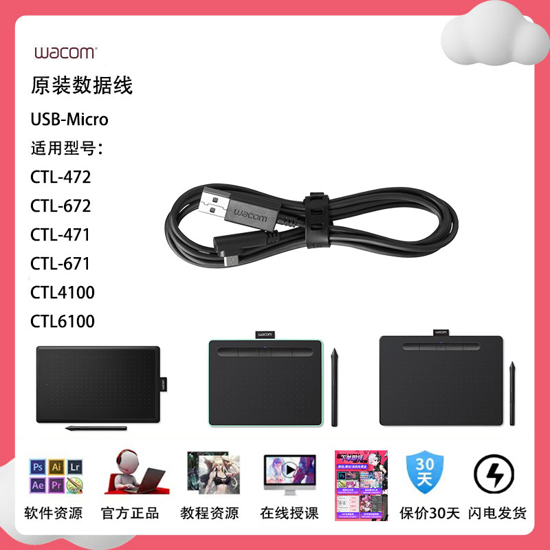 Cáp dữ liệu Wacom CTL4100/6100/PTH660KO - Thay thế USB