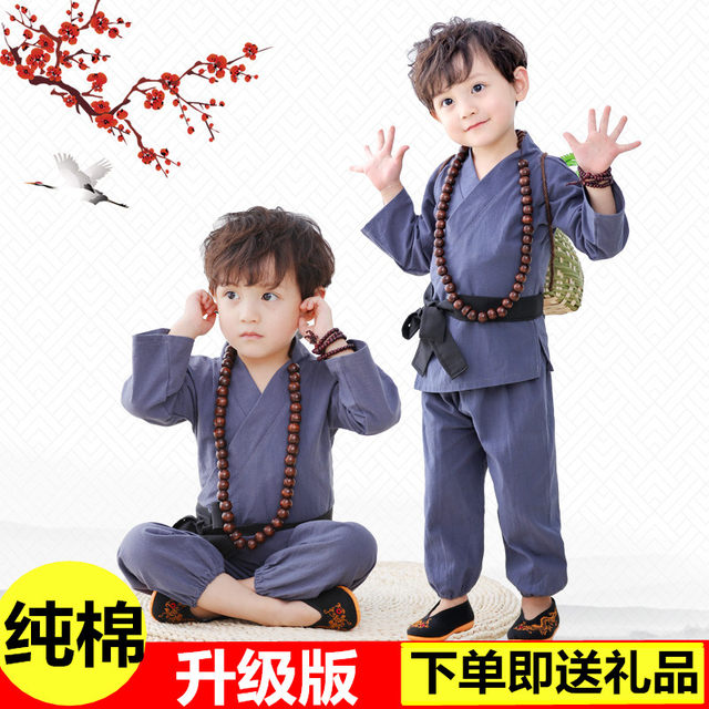 Little monk costume, monk robe suit, little novice performance costume ...