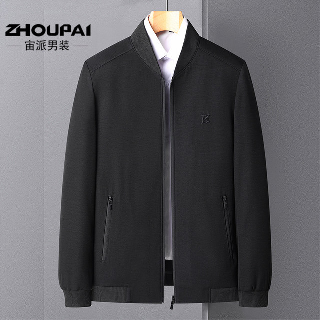 2021 autumn new dad jacket middle-aged men's baseball collar casual men ...