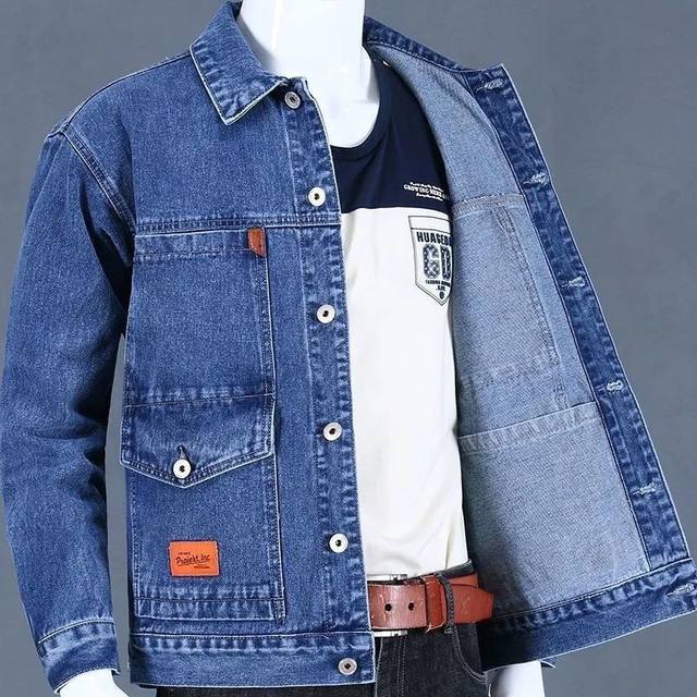Denim jacket men's construction site dry live welding workwear, anti ...