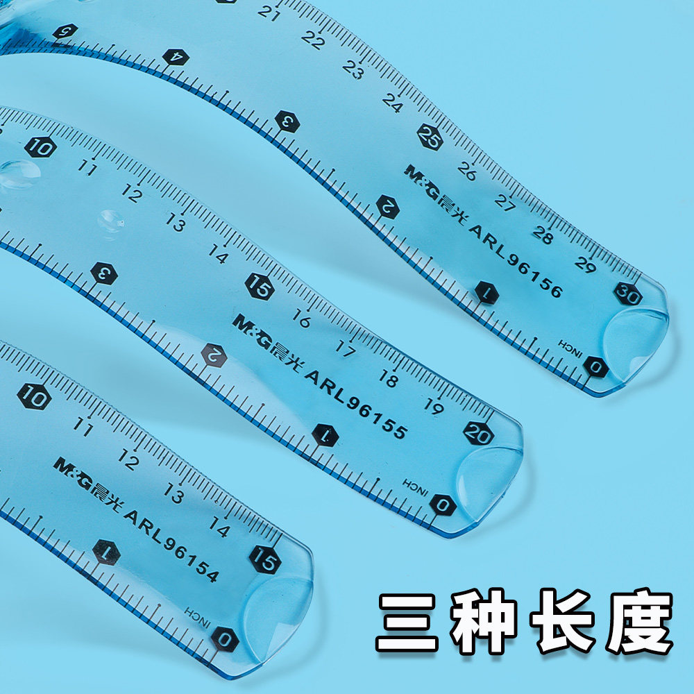 Chenguang Soft Ruler Set | Transparent Plastic Ruler Set for Students ...