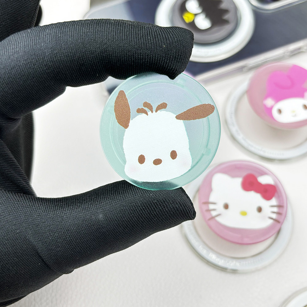 Kitty theme frosted translucent Magsafe magnetic air bag holder built ...