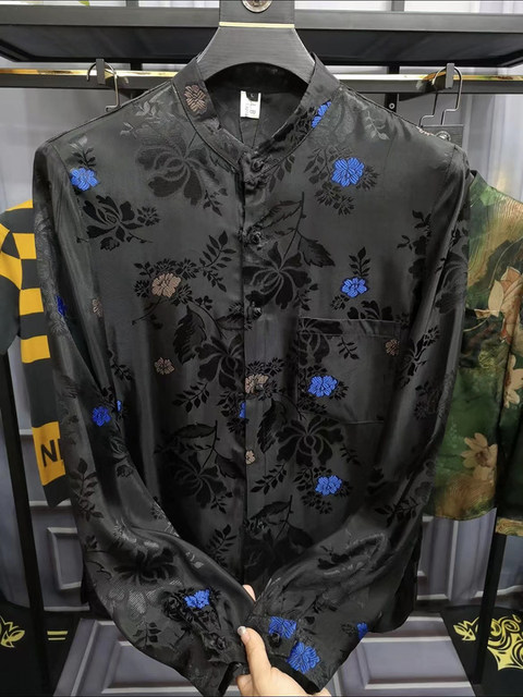 C303 Spring Men's Real Silk Tang Dynasty Chinese Wind Men's Spring Guo ...
