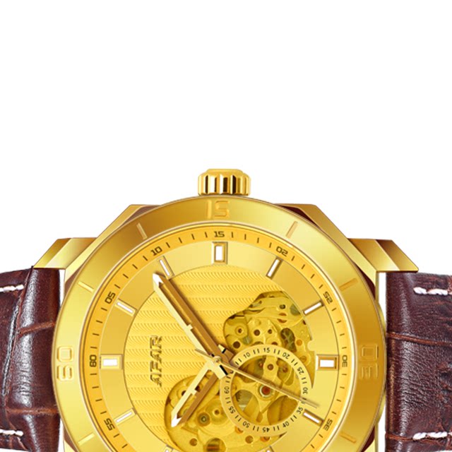 AFAR999 pure gold hollow mechanical imported movement sapphire mirror ...