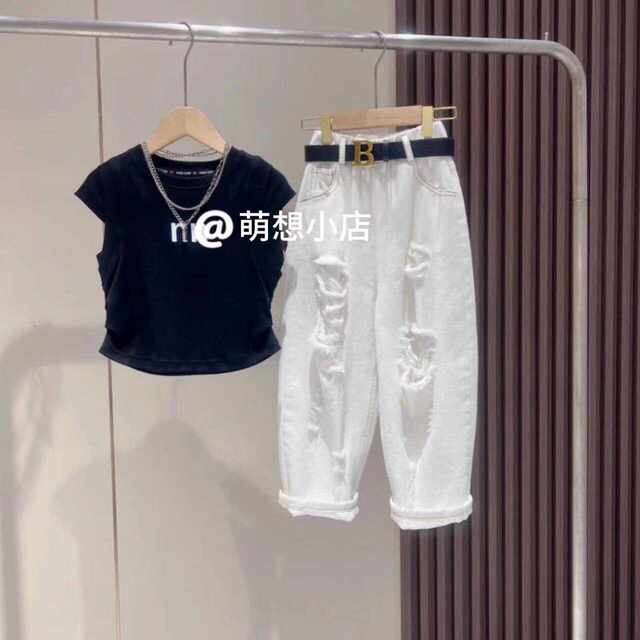 American high-end summer fashion hot girl vest Hong Kong style ripped ...