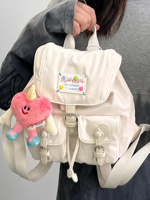 Cute white! Niche fashionable backpack for women in 2025 autumn new ...