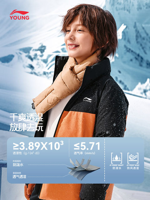 Reversible Li Ning children's down jacket clothes new winter boys ...