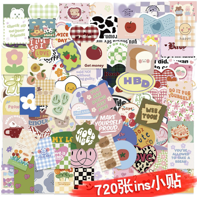 Korean Korean ins stickers decorative small patterns graffiti handbook ...