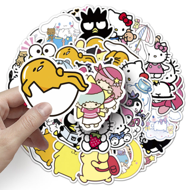 Sanrio stickers Kuromi Pacha puppy Melody Cinnamon dog cartoon girl ...