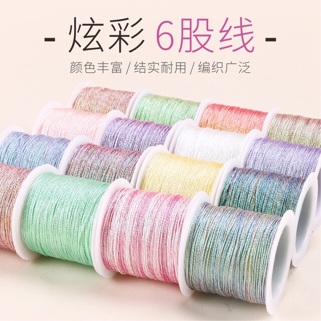 Symphony colored strands 6 strands hand-woven gold rope bracelet ...