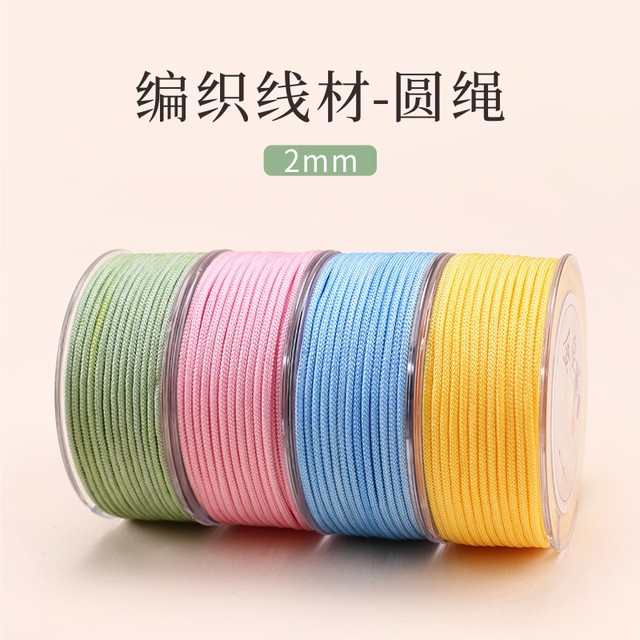 Small round rope 2mm hand-knitted rope bracelet necklace necklace rope ...