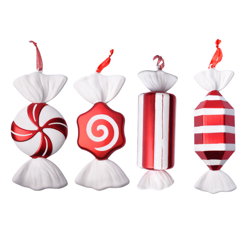 Heidi Christmas Candy Decoration - 30cm Red & White Pendant