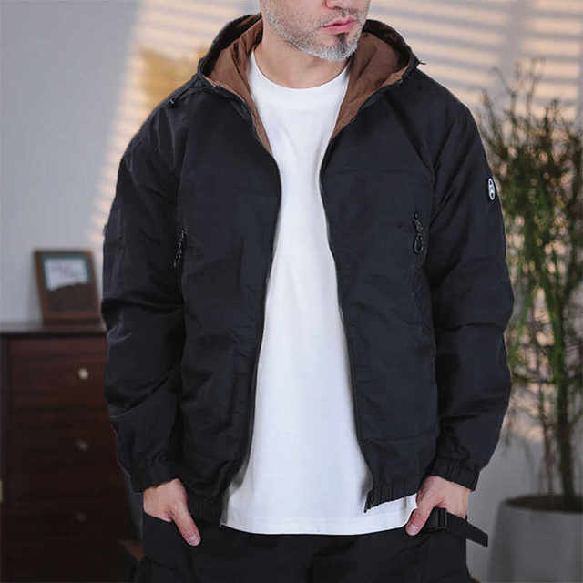 Jackets with contrasting colors, three-proof hooded cardigan, American ...