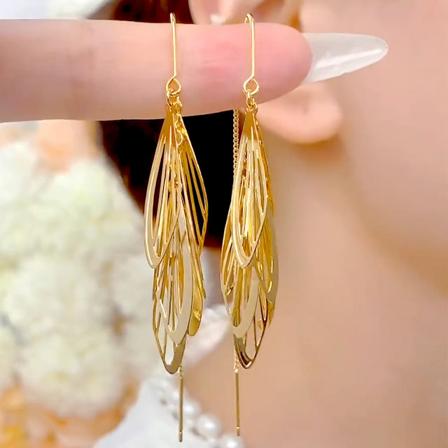 Douyin Senior Design Copper Angel Wing Ears Fashionable and Slim Over ...