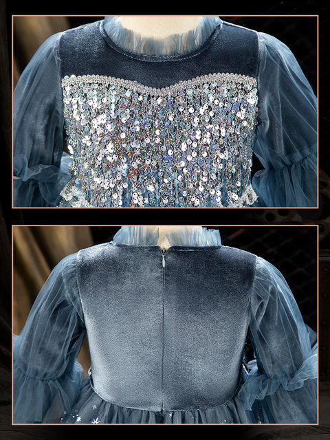 Hi!Fish Girls Elsa Princess Dress Autumn and Winter Children's Dress ...