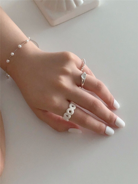Spot Sunup_Q Korea ins 925 silver concave love ring fashionable and versatile