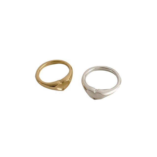 Spot Sunup_Q Korea ins 925 silver concave love ring fashionable and versatile