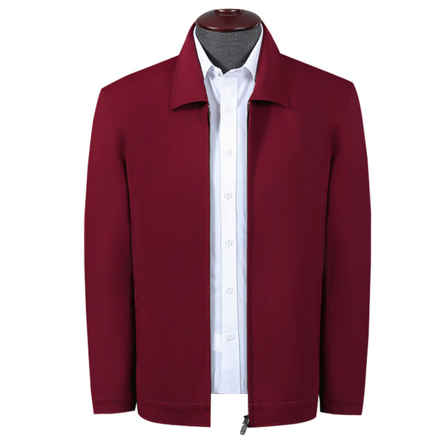 Men's autumn middle-aged men's zodiac year big red jacket dad middle ...