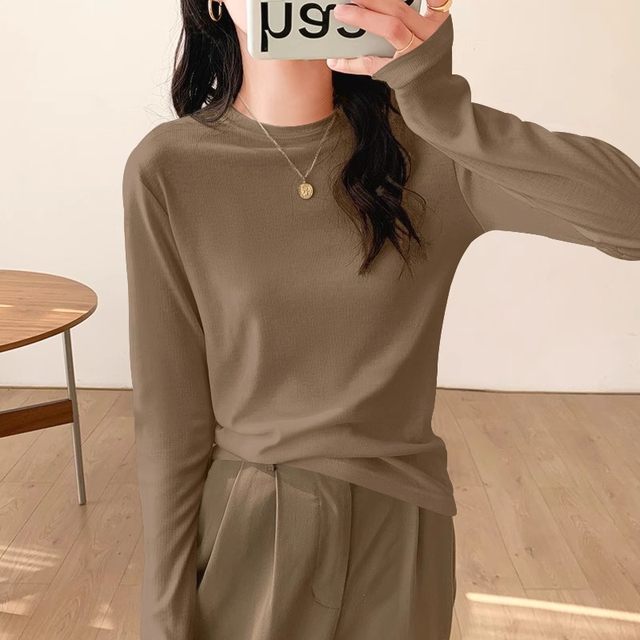 The suit with a long -sleeved Modal mask T -shirt female 2024 spring ...