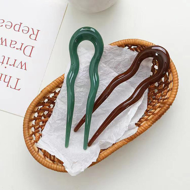 Black large hairpin for updo hair