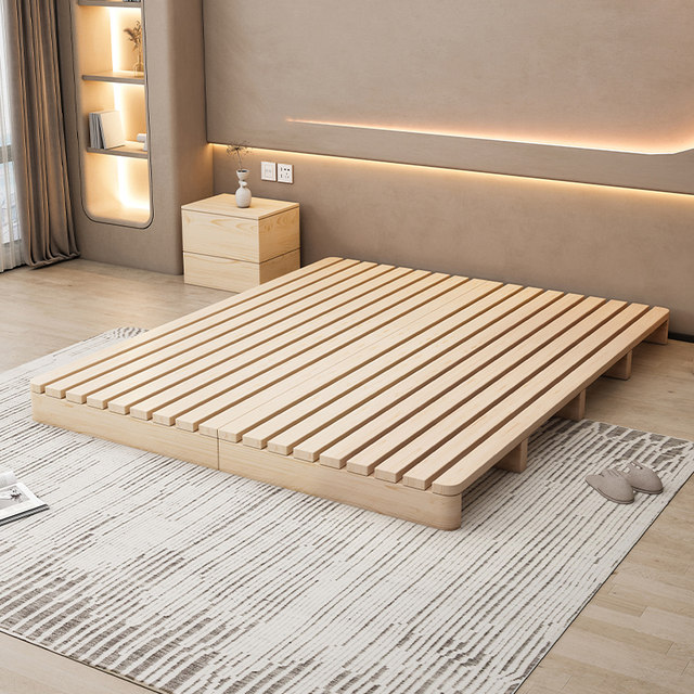 Japanese -style bed rack skeleton simple floor bed, solid wood floor ...
