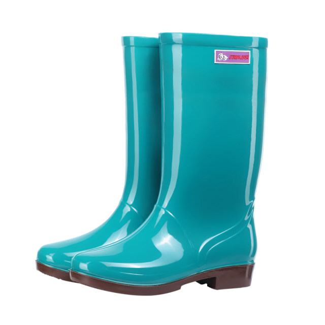 Rain Boots For Women High Top Non Slip Water Shoes Womens Waterproof Shoes Medium Top Rain