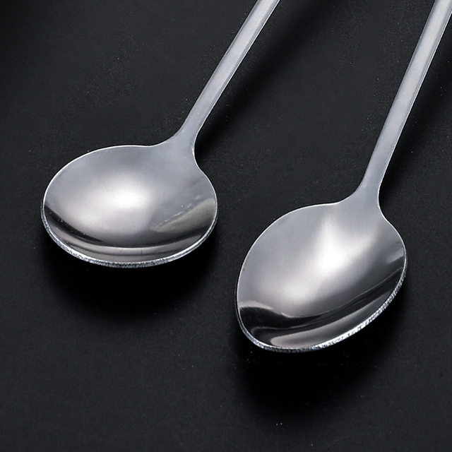 Two-pack of mixing spoons with pointed round handles for independent ...