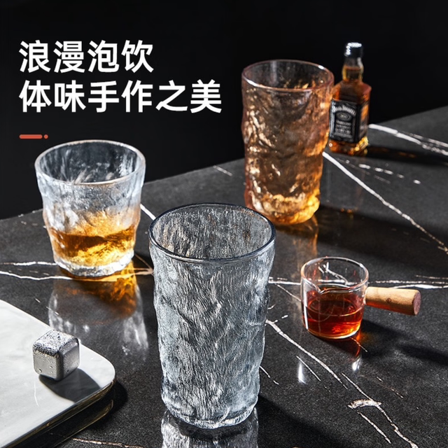 Japanese-style glacier pattern glass water cup home set thickened ...