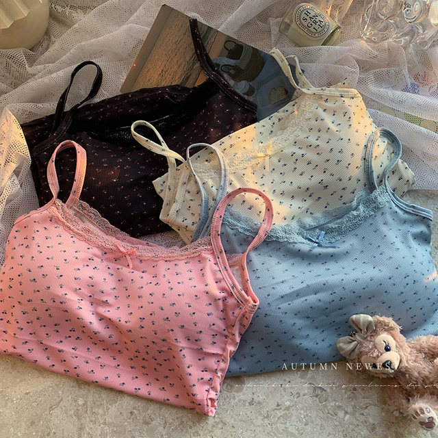 Pure desire lace white bow small camisole for women, beautiful inner ...