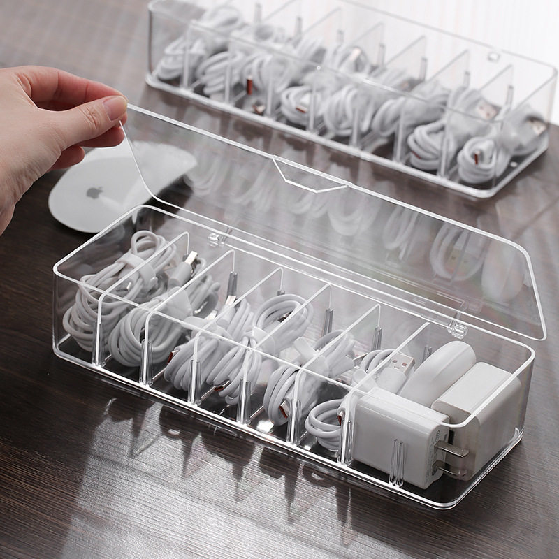 Ao nani Cable Storage Box - Plastic Organizer for Power & Charging Cables