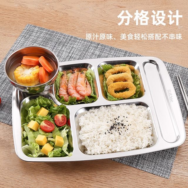 School Student Tableware Kindergarten Round 304 Stainless Steel Fast ...