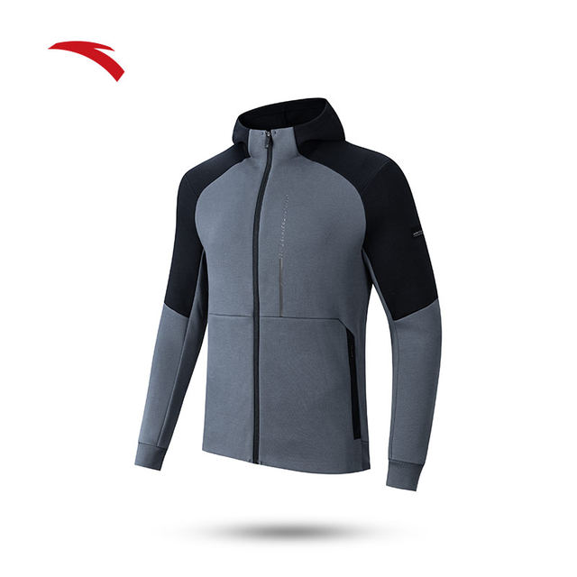 ANTA knitted sports jacket men's summer stand-up collar cardigan jacket ...