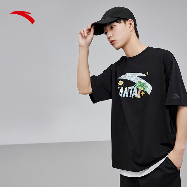 ANTA LOGO printed short-sleeved men and women same style autumn new ...